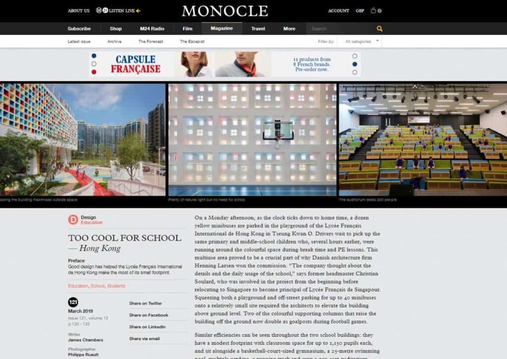 TOO COOL FOR SCHOOL - Hong Kong [Monocle Magazine] - French ...