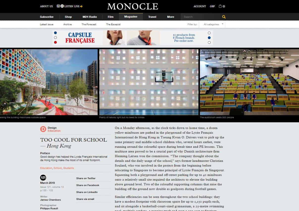 TOO COOL FOR SCHOOL - Hong Kong [Monocle Magazine] - French ...